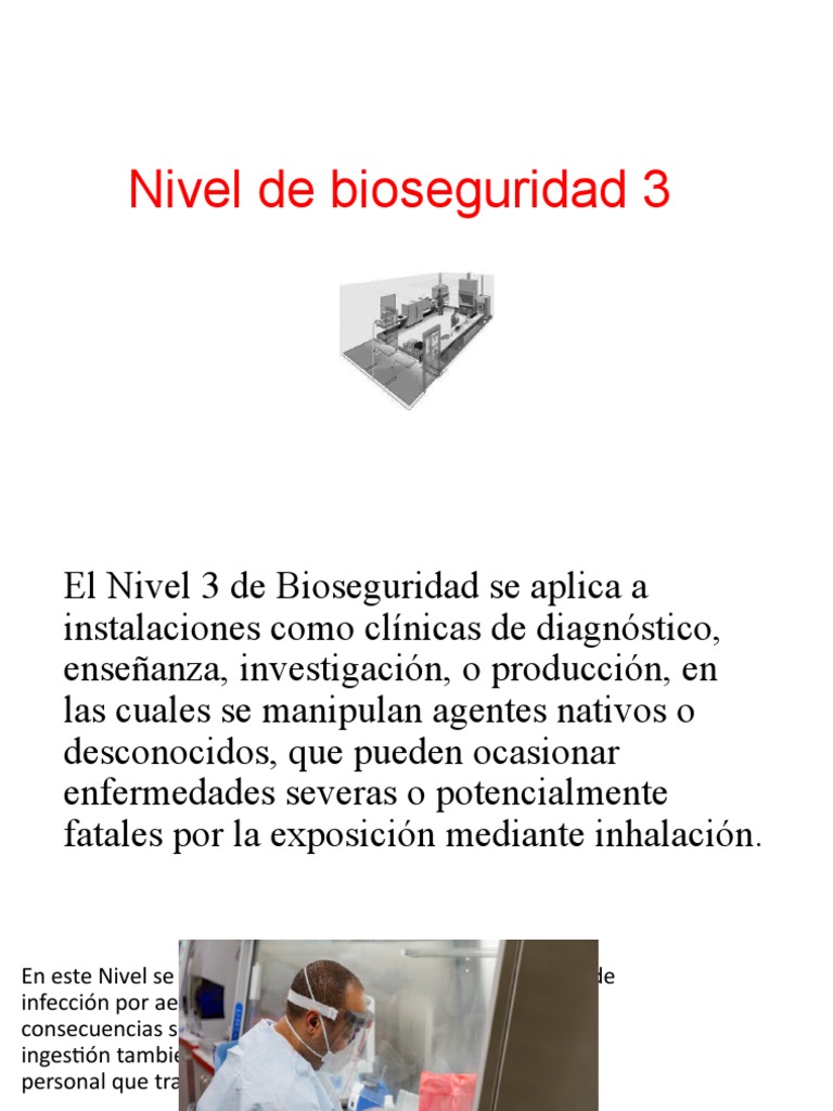 Nivel de Bioseguridad 3 | PDF | Laboratorios | Especialidades Medicas