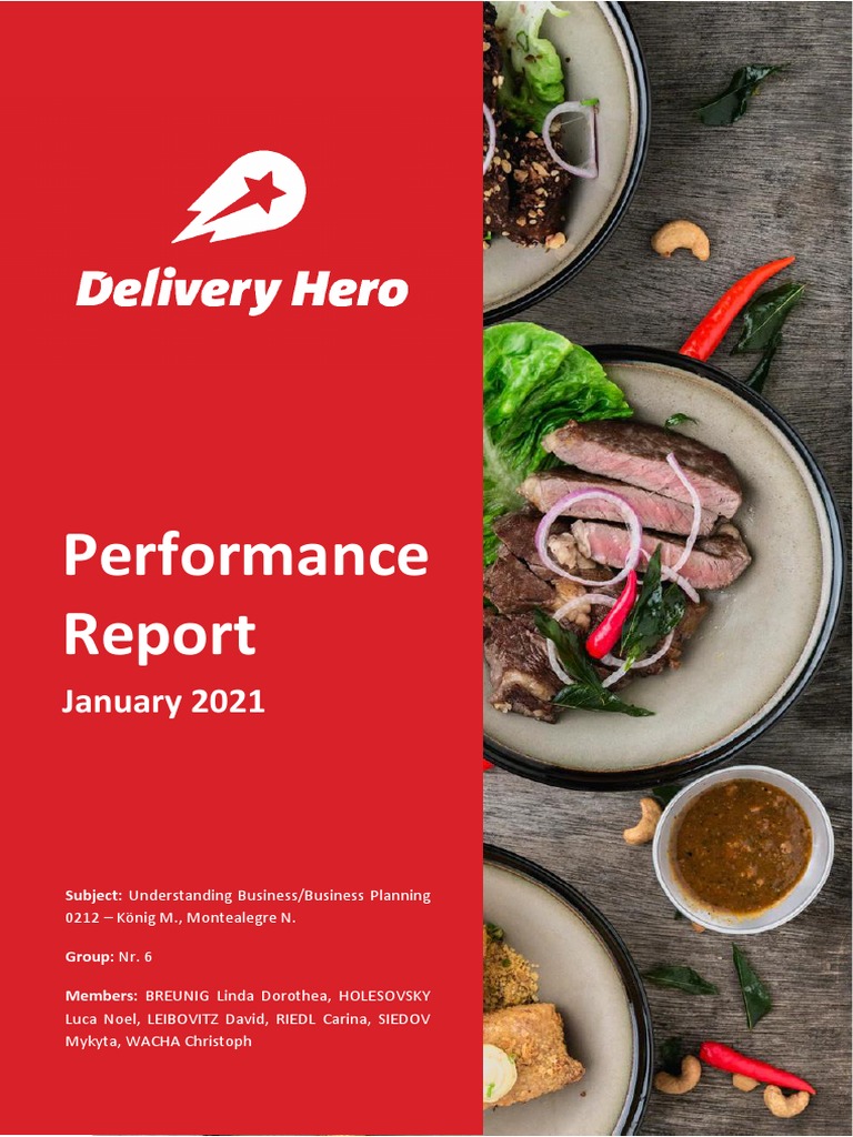 Delivery Hero - Performance Report | Download Free PDF | Working ...