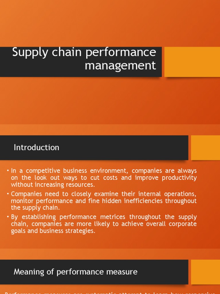 Supply Chain Performance Management Pdf Supply Chain Evaluation