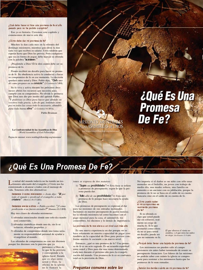 Folleto - Que Es Una Promesa de Fe | PDF | Misionero