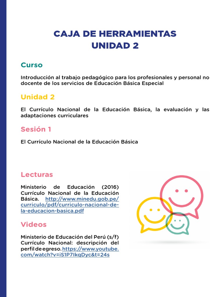 Caja de Herramientas Unidad 2. Sesión 1 | PDF