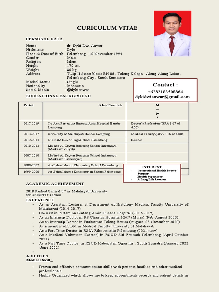 CV Dyki Dwi Anwar New | PDF | Health Care | Health Sciences
