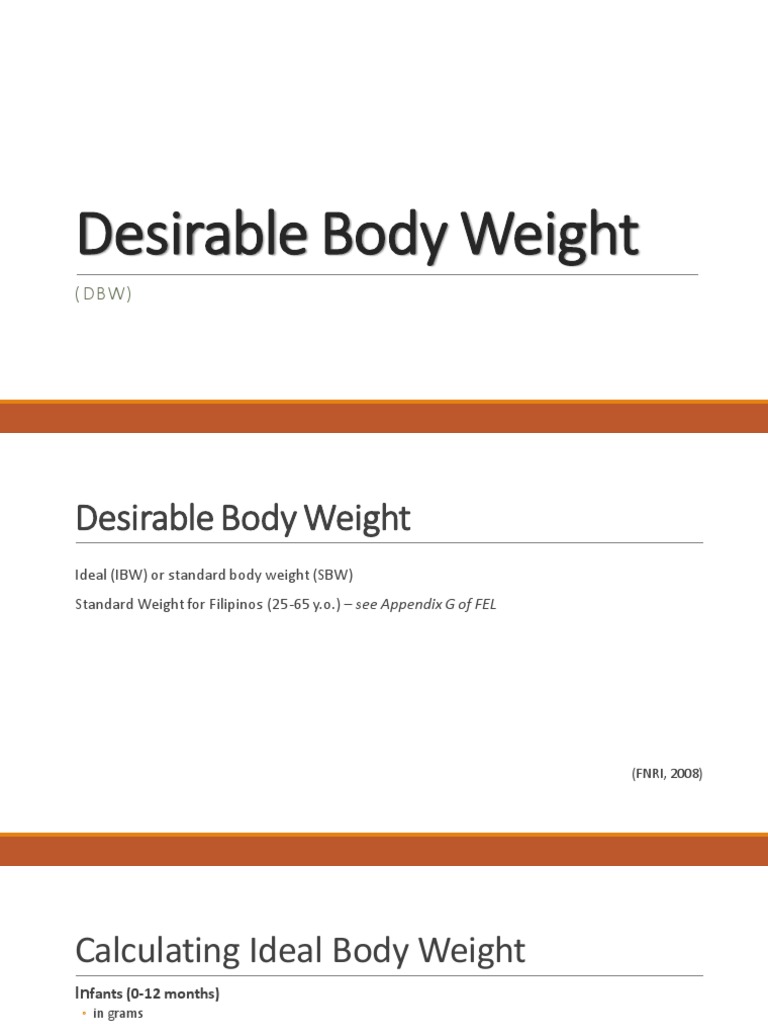 7 Computation On Desirable Body Weight | PDF | Body Mass Index | Obesity