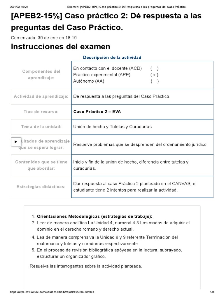 Examen - (APEB2-15%) Caso Práctico 2 - Dé Respuesta A Las Preguntas Del Caso Práctico | PDF ...