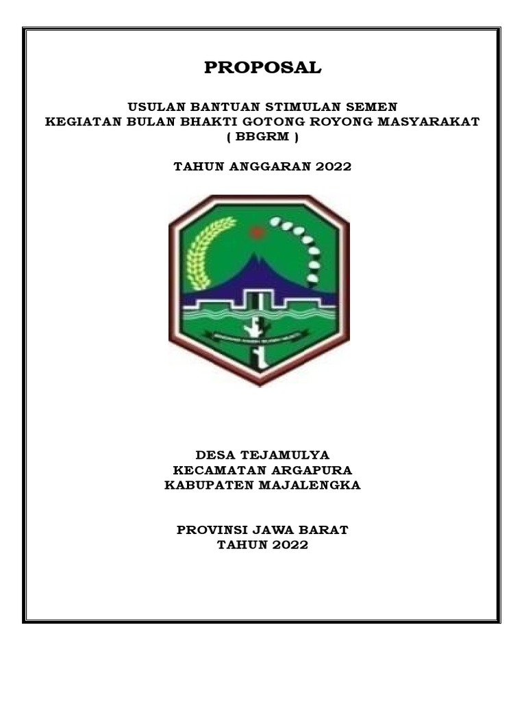 PROPOSAL BBGRM Ds. Tejamulya | PDF