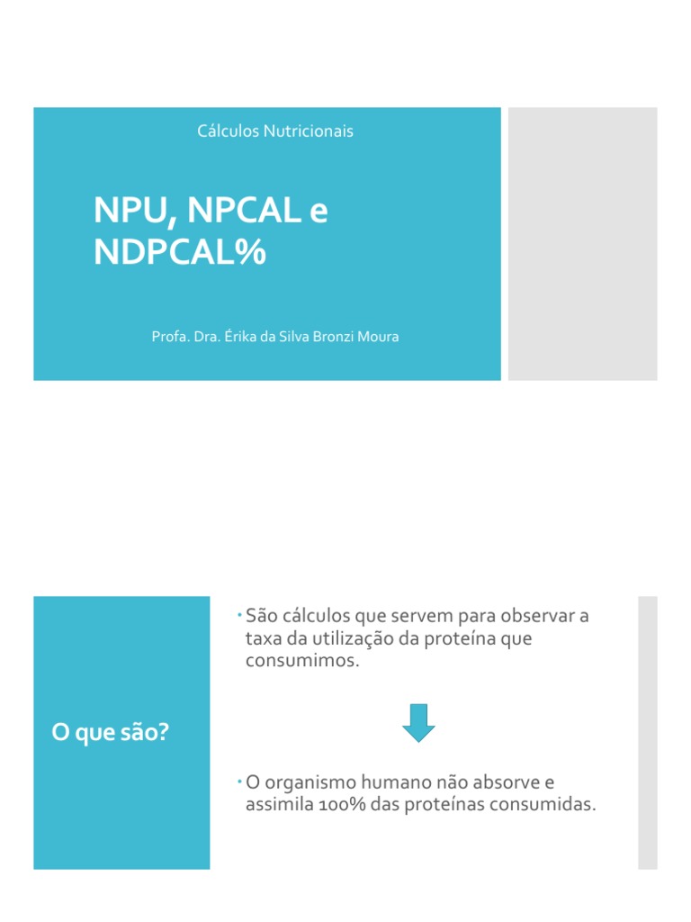 NPU, NPCAL e NDPCAL% | PDF | Proteínas | Natureza