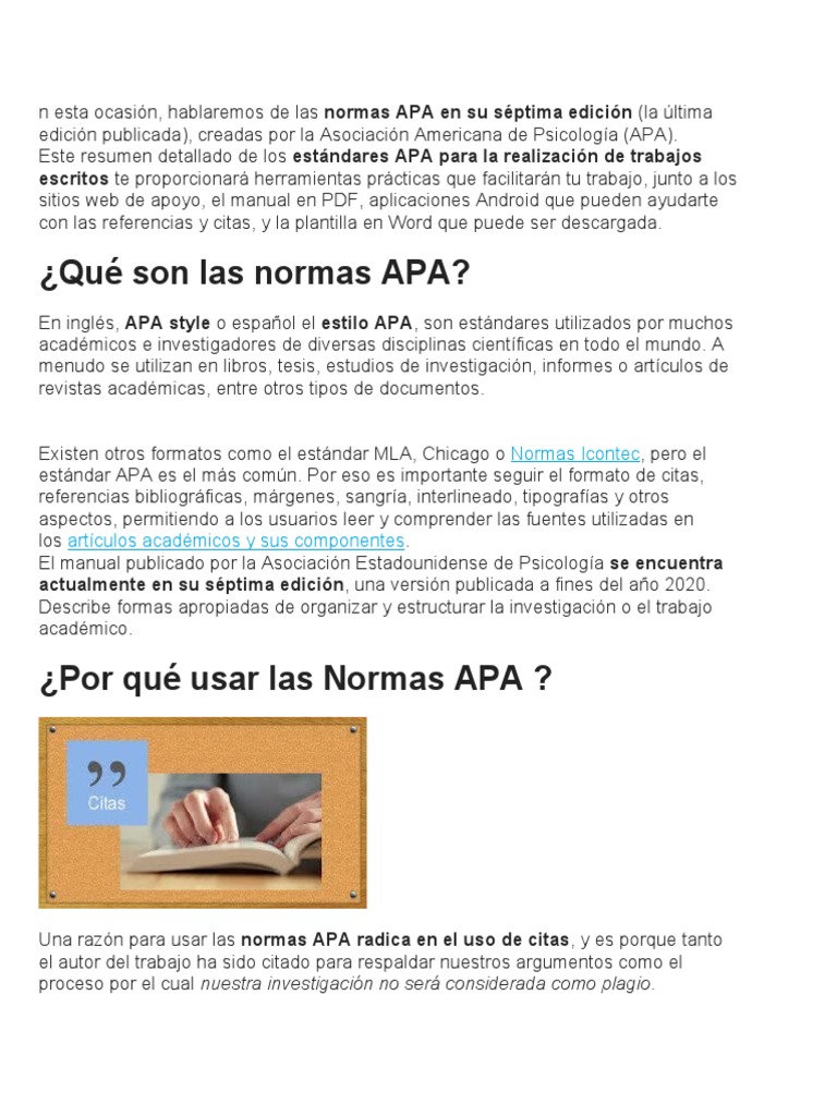 Reglas Apa | PDF | Estilo apa | Citación