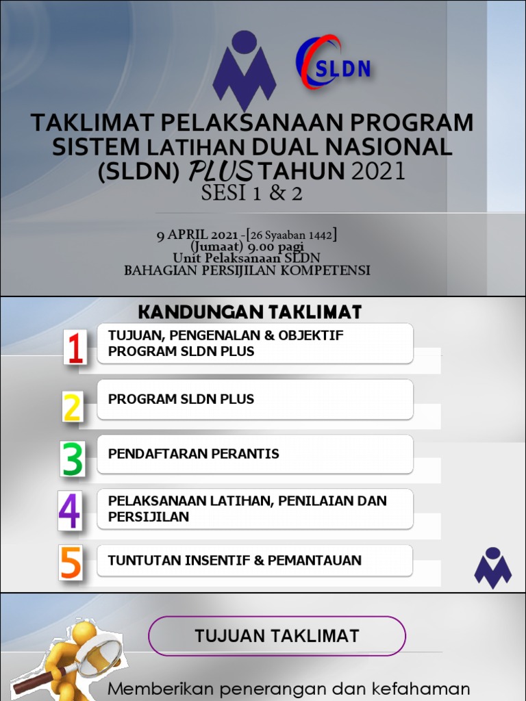 TAKLIMAT PELAKSANAAN PROGRAM SLDN PLUS Tahun 2021-9 APRIL 2021 LATEST | PDF