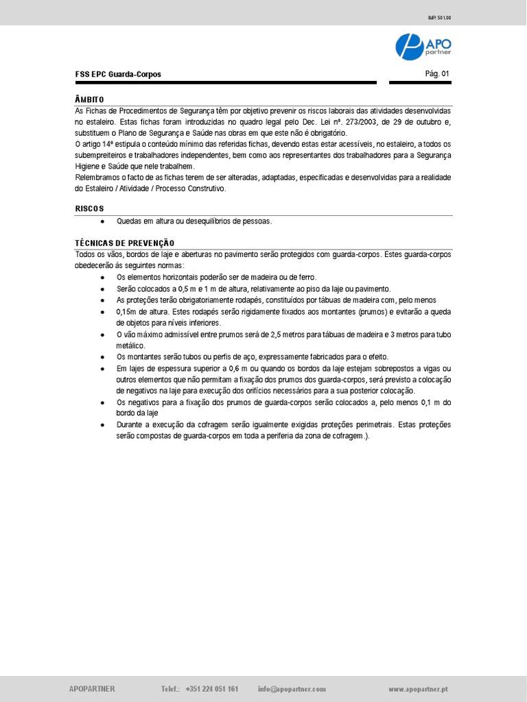 NR 18 - Epc Guarda Corpo | PDF