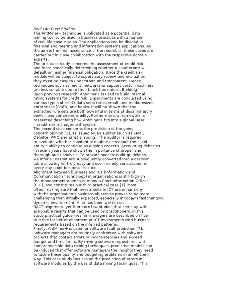 Real-Life Case Studies | PDF | Going Concern | Risk