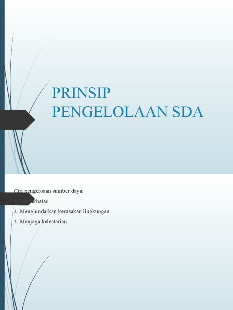 Prinsip Pengelolaan Sda | PDF