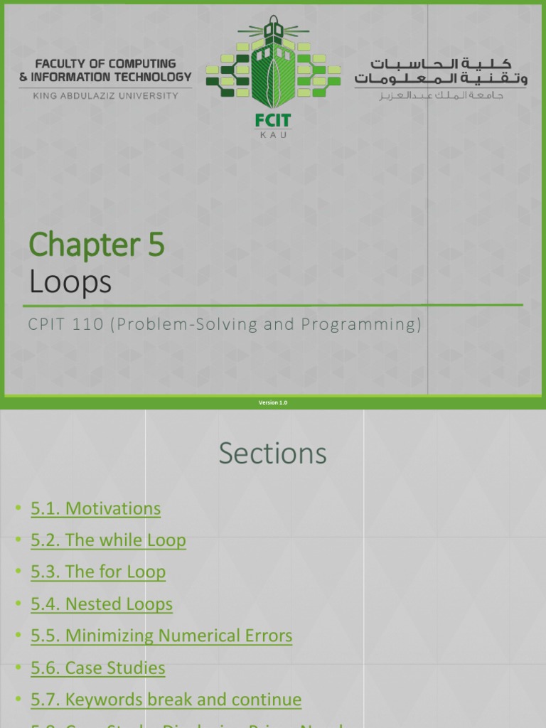 CPIT110 - Chapter 5 | PDF | Control Flow | Computer Program