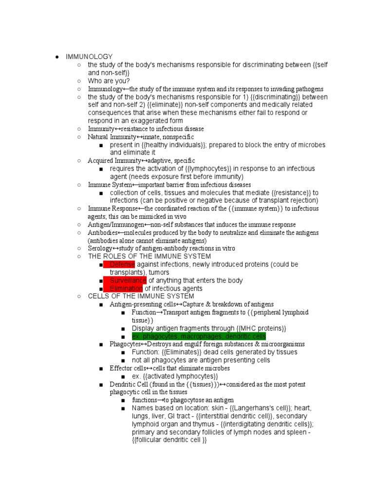 ImmunoSero Immunology Overview Notes | PDF | Immune System | Lymphocyte