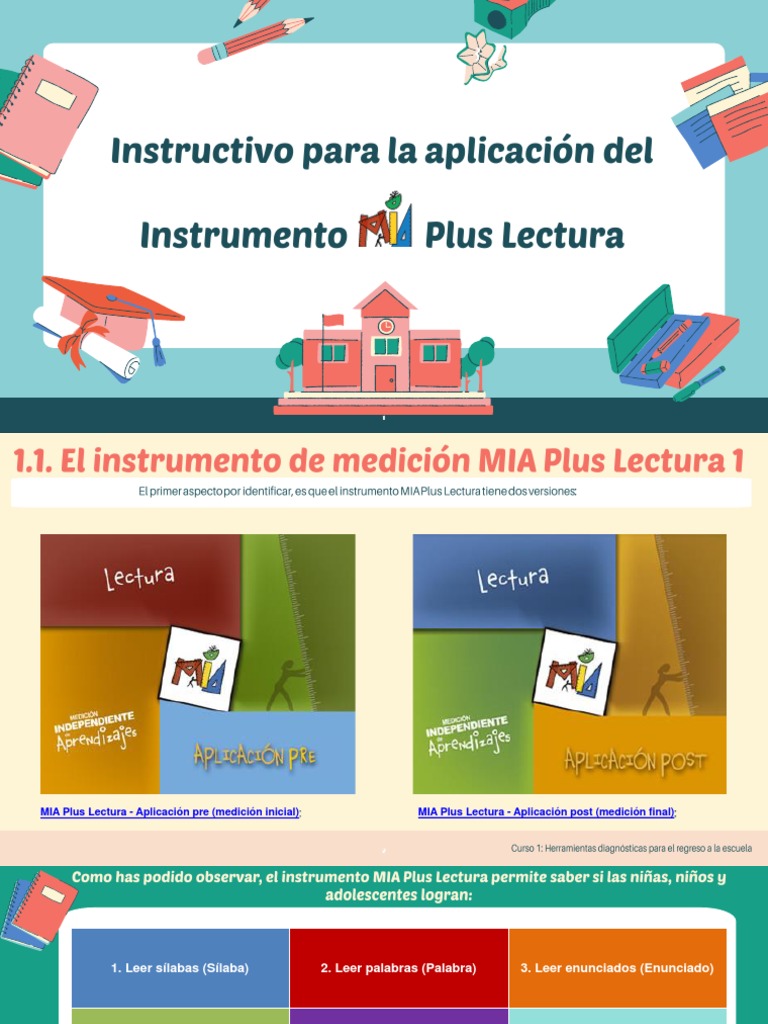 MIA Plus Lectura: Guía de Aplicación | PDF