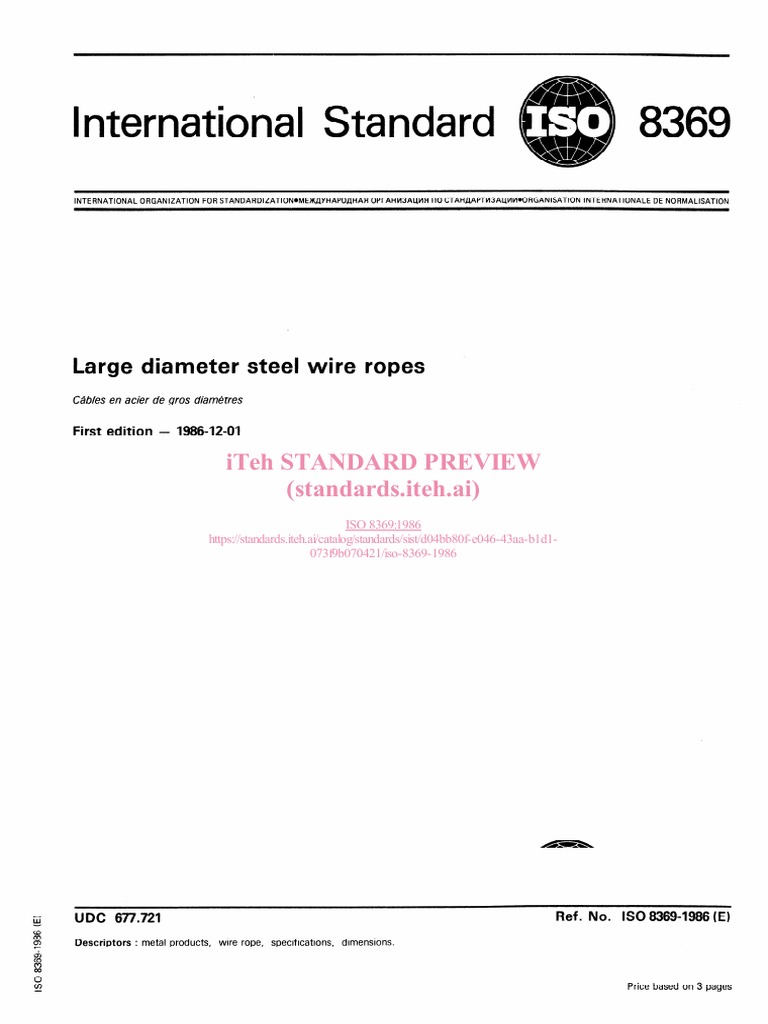 Iso 8369 1986 | PDF | International Organization For Standardization | Wire