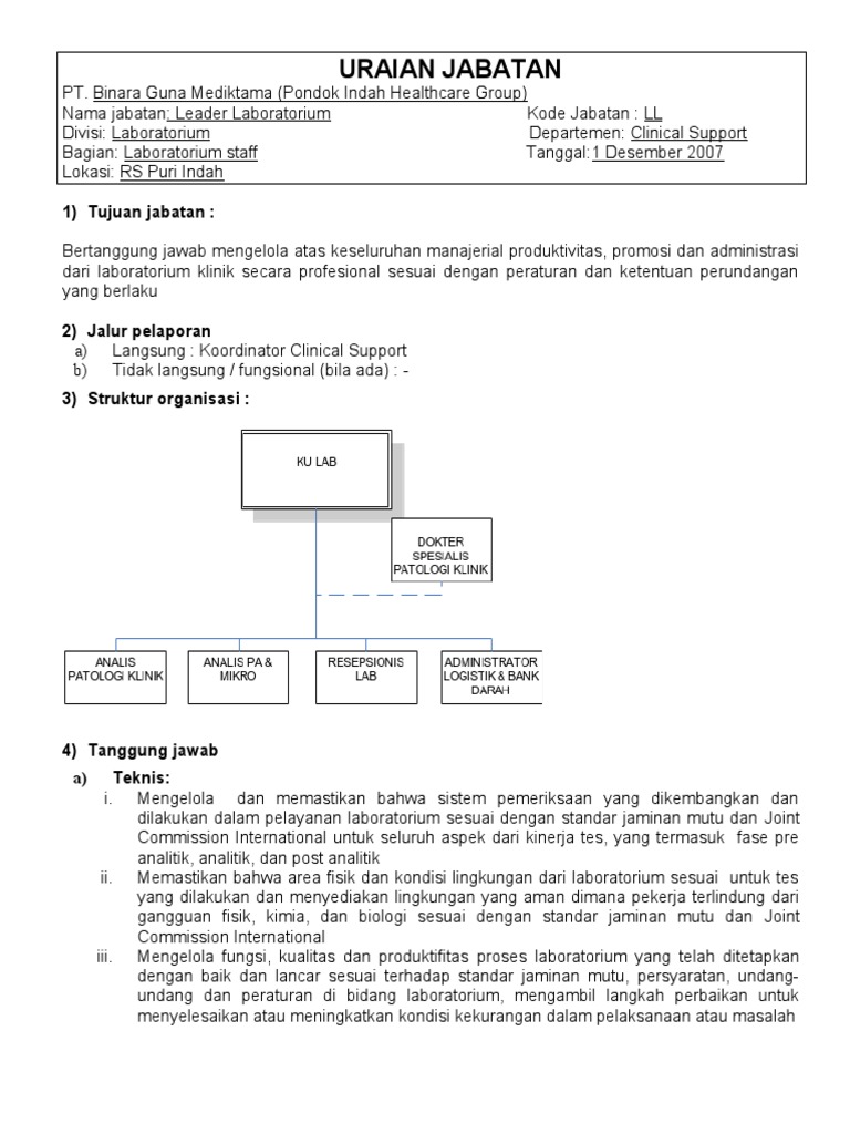 Jobdesk Leader Lab | PDF