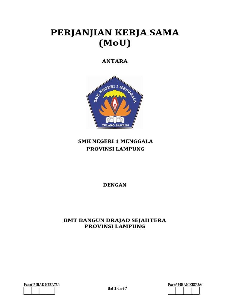 PERJANJIAN KERJA SAMA Dengan BMT Bangun Drajad Sejahtera | PDF