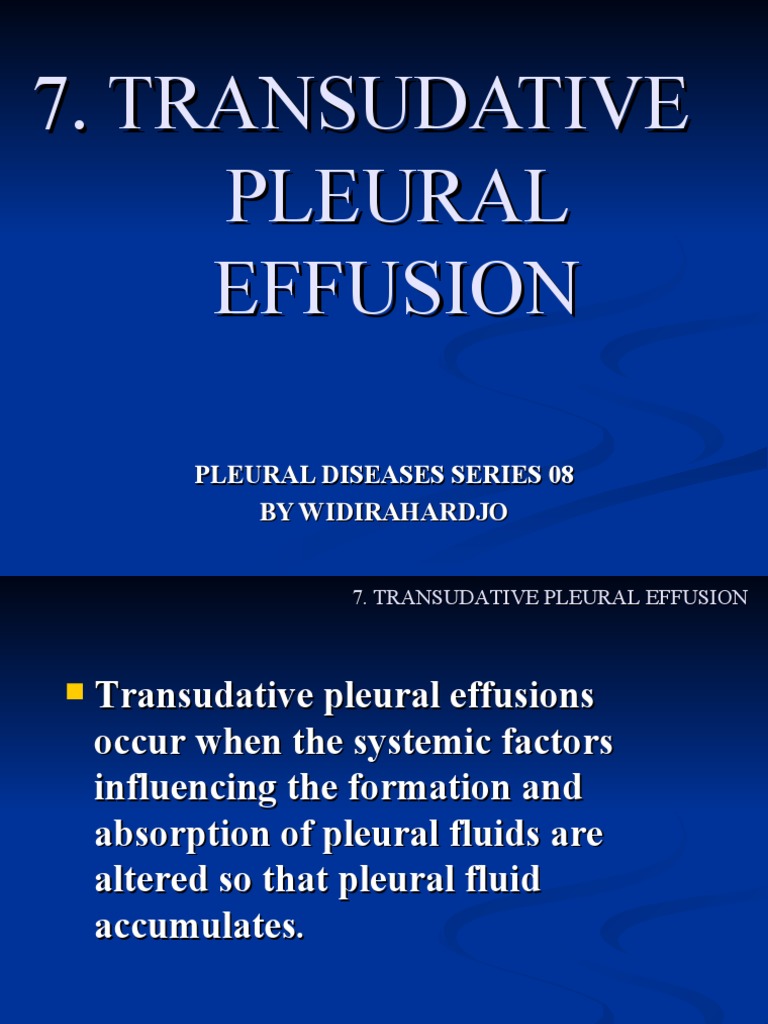 Transudative Pleural Effusion | PDF | Heart Failure | Causes Of Death