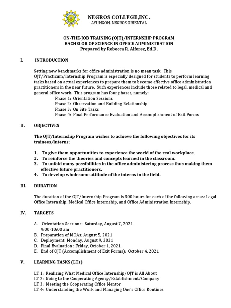 Learning Task OJT | PDF | Cognition | Behavior Modification