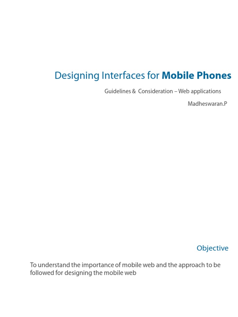Designing For Mobile Web | PDF | Mobile Web | Websites