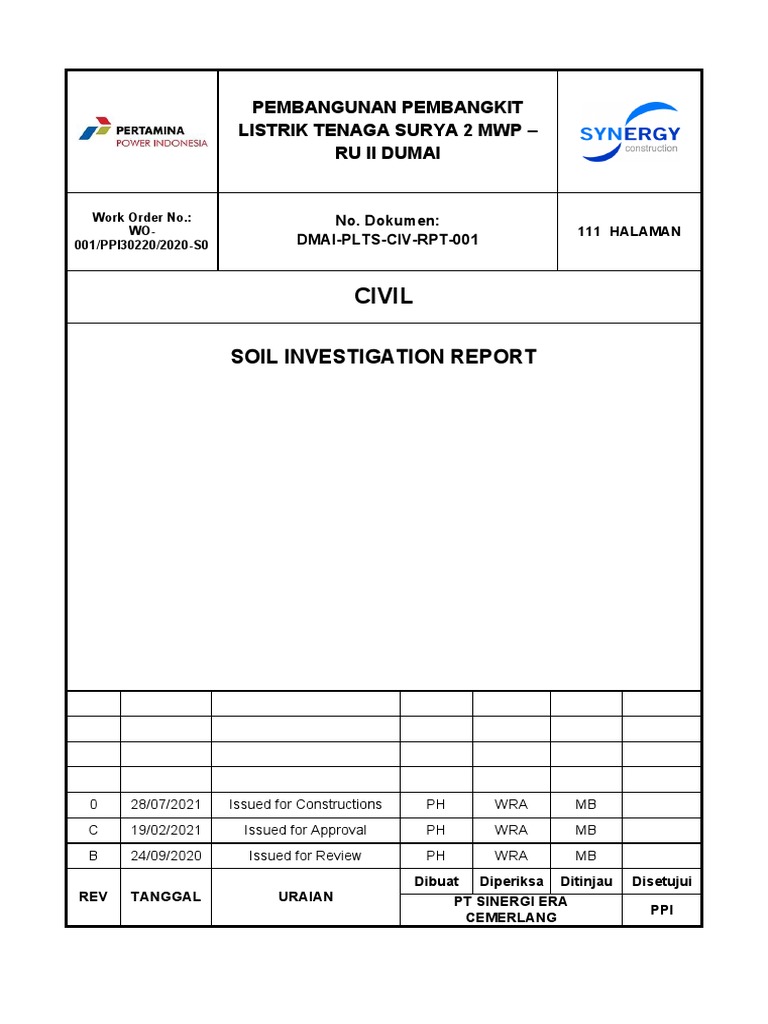 Civil: Soil Investigation Report | PDF