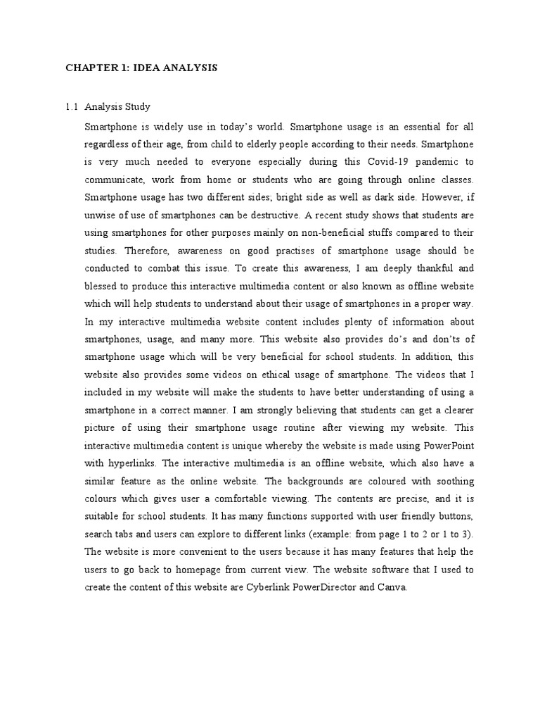 Chapter 1 Idea Analysis - Example | PDF | Multimedia | Software Release ...