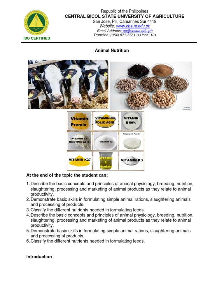 Week 17-Animal Nutrition | PDF | Digestion | Fat