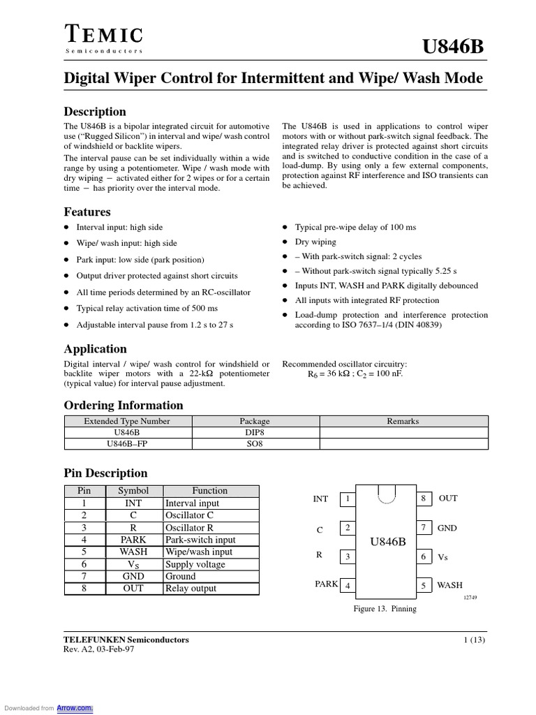 Digital Wiper Control For Intermittent and Wipe/ Wash Mode: Description ...