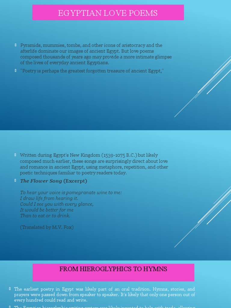 Week 2 - Egyptian Love Poems | PDF | Ancient Egypt | Poetry