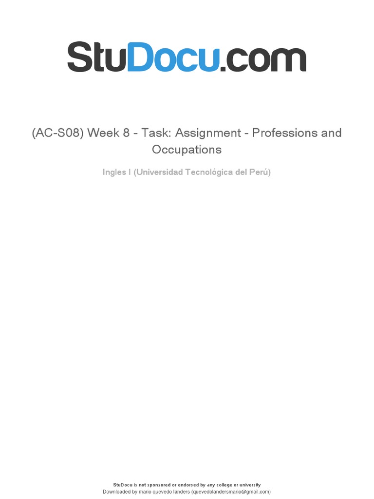 Ac s08 Week 8 Task Assignment Professions and Occupations | PDF