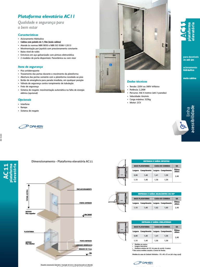 AC11 - Lâmina Técnica - Plataforma HIDRÁULICA Meia Cabina | PDF