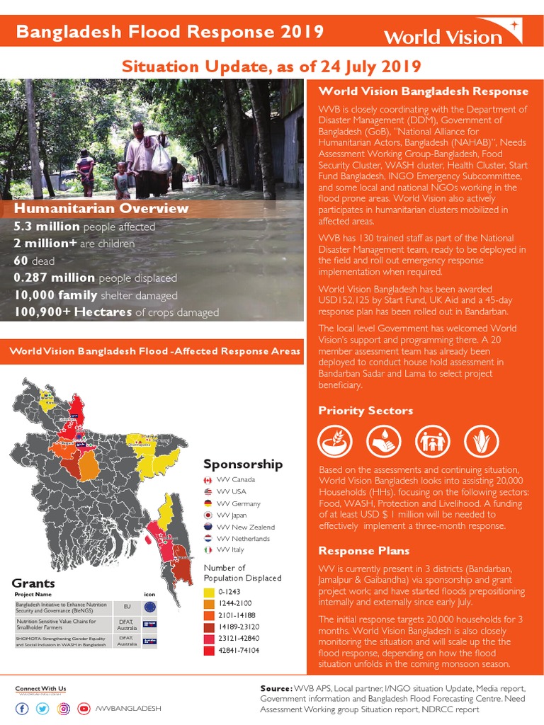 Bangladesh - Flood - 2019 One Pager | PDF | Emergency Management ...