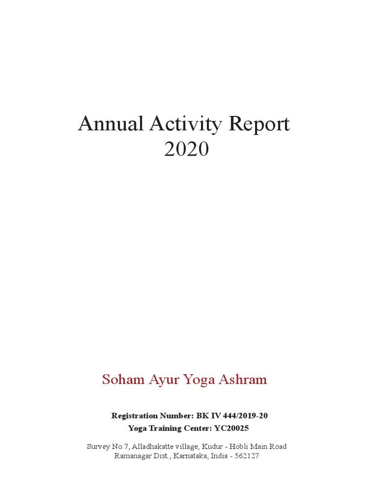 2020 Annual Activity Report | PDF | Yoga | Meditation