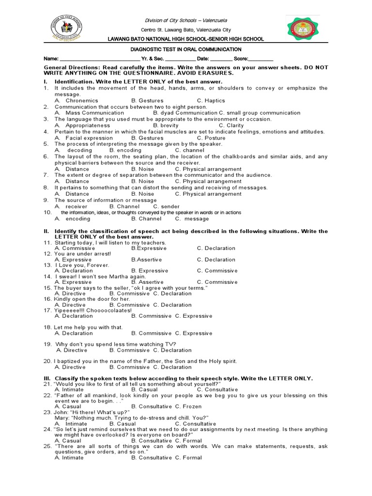 DIAGNOSTIC | PDF | Communication | Cognition