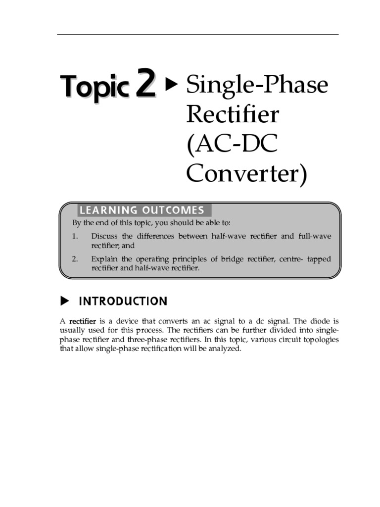 Single Phase Rectifier | PDF | Rectifier | Electrical Components