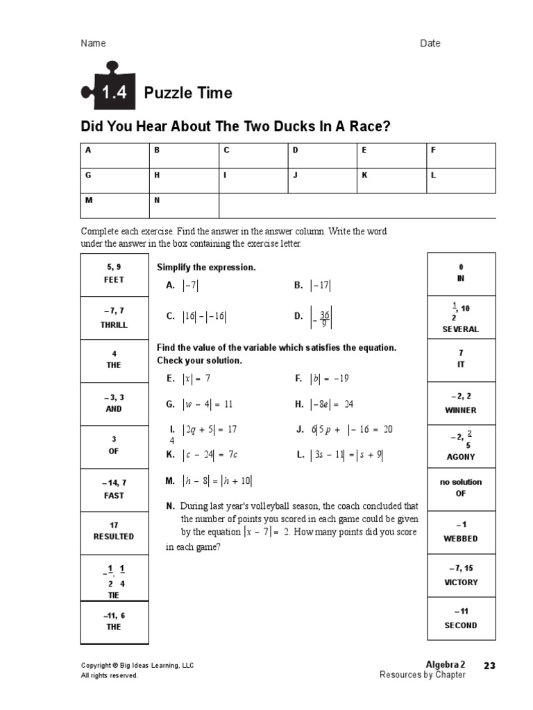 Puzzle Time 1 4 | PDF | Equations | Mathematics