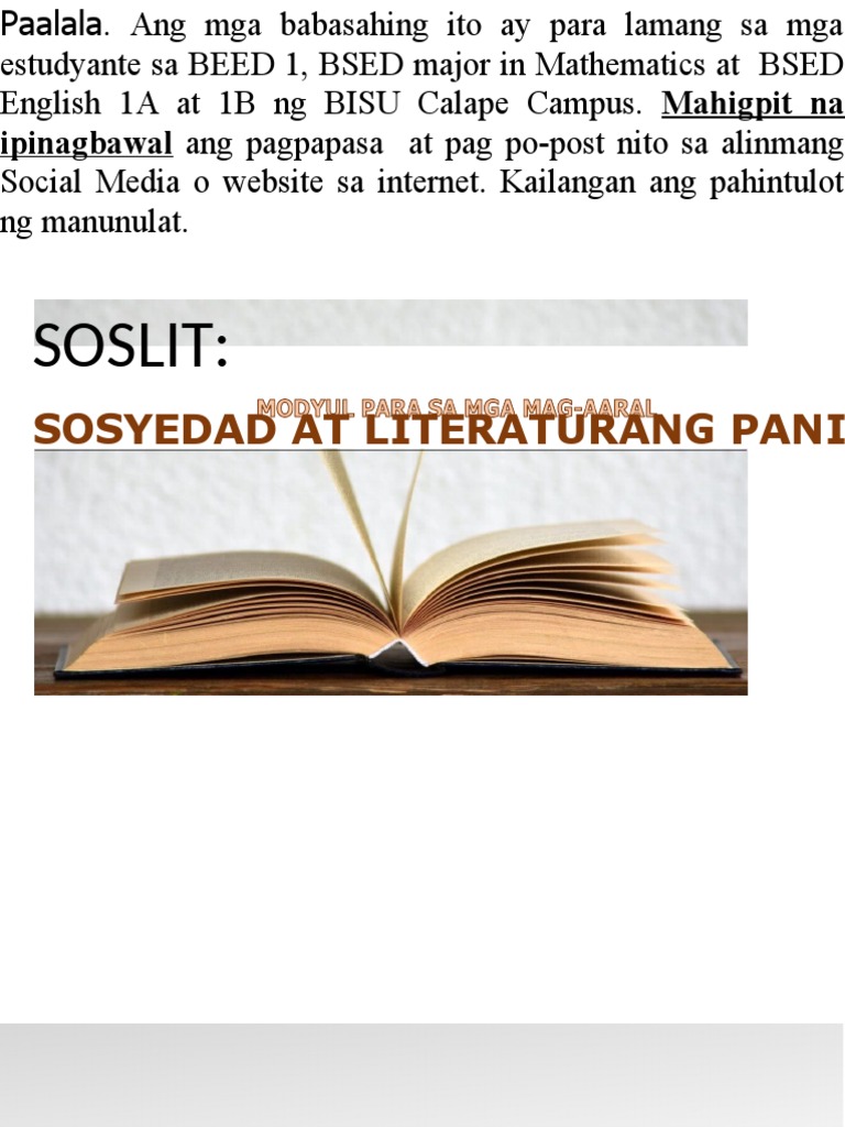 Aralin 1 Linggo 1 at 2 | PDF