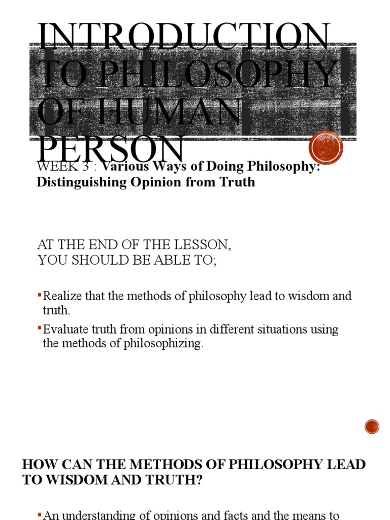 Philosophy: Truth vs. Opinion Analysis | PDF | Wisdom | Truth