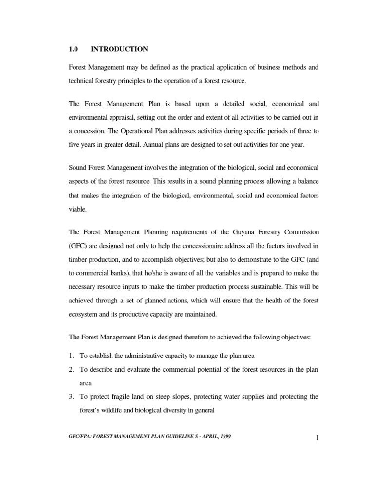 Forest Management Plan Guidelines | PDF | Forestry | Forests