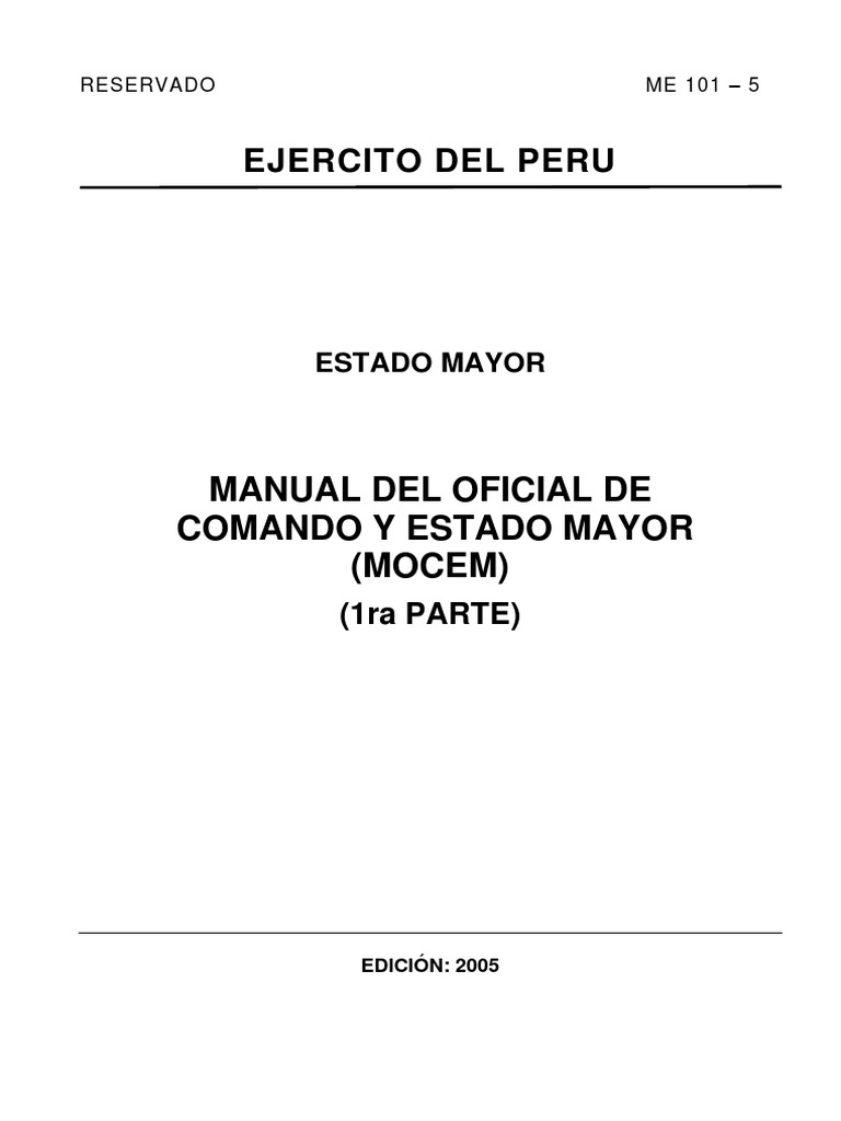 Me 101-5 Moem 1ra Parte | PDF | Personal (militar) | Ley humanitaria ...