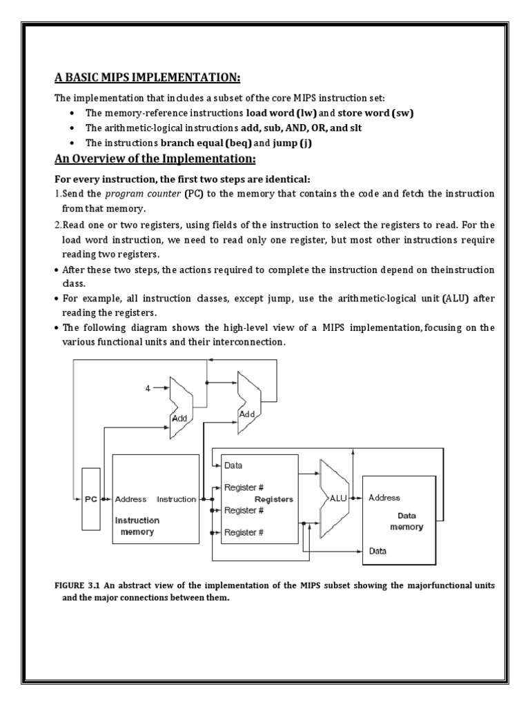 Basic MIPS Implementation with Multiplexers | PDF | Computer Programming | Computer Science