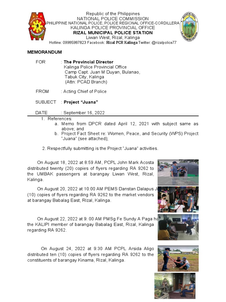 Project Juana Activities Report | PDF