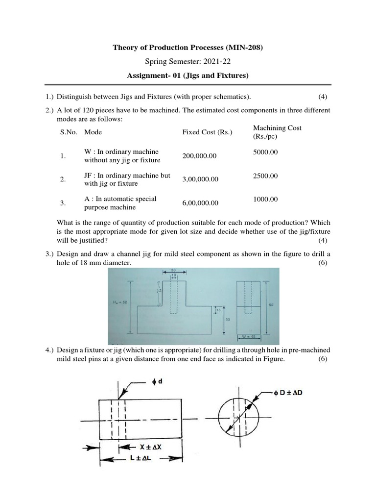 Assignment-01 Jigs and Fixtures | PDF