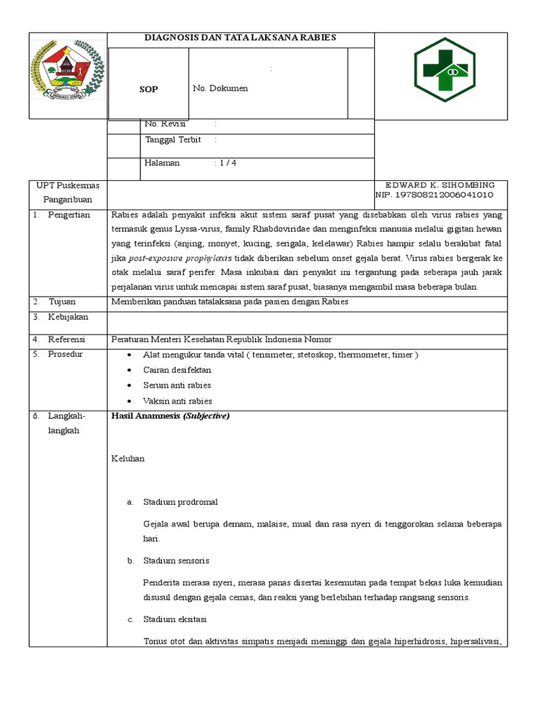 Sop Rabies | PDF