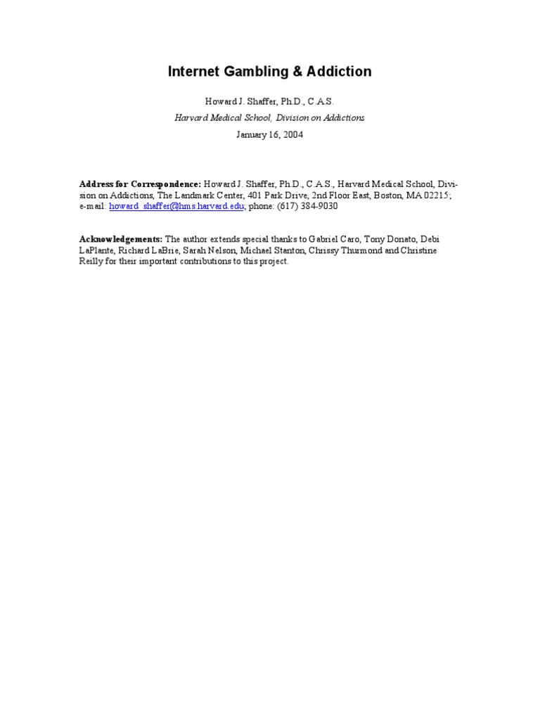 Internet Gambling & Addiction!! | PDF | Substance Use Disorder | Gambling