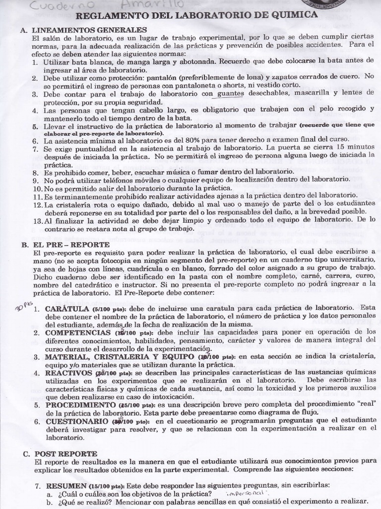 Reglas y Lineamientos de Laboratorio | PDF | Laboratorios | Metodología