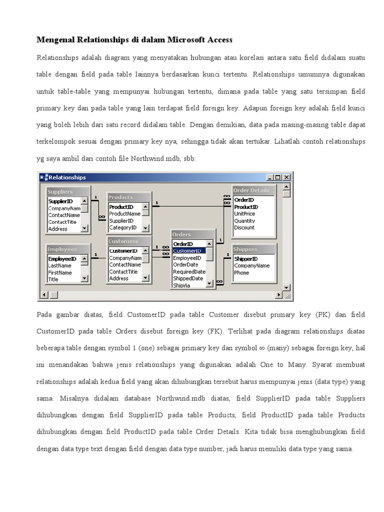 Mengenal Relationships Di Dalam Microsoft Access | PDF