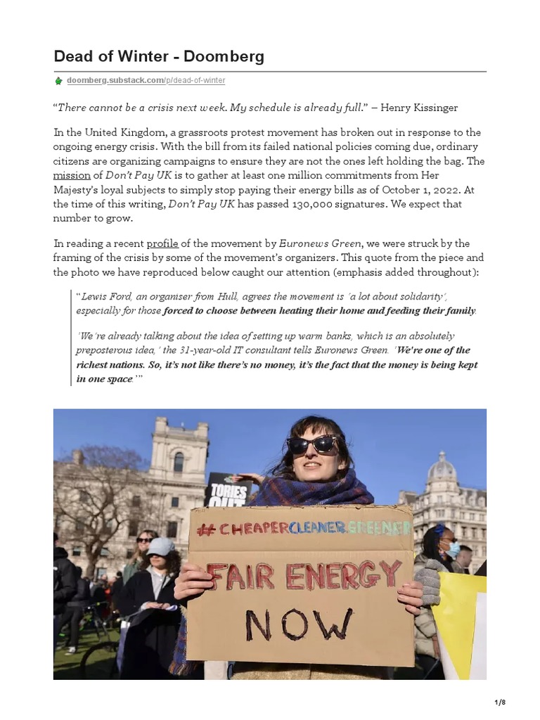 Dead of Winter - Doomberg | PDF | Vladimir Putin | World Politics