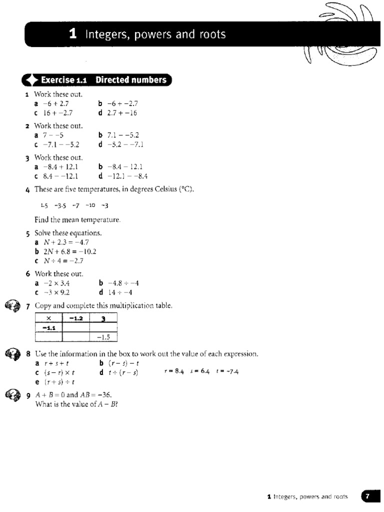 Y9 Math Practicebook Unit 1 | PDF