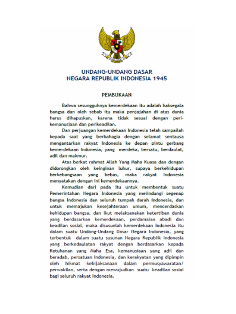 Pembukaan UUD 45 | PDF